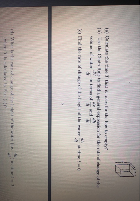 Solved 12. A rectangular box of height h metres with a | Chegg.com