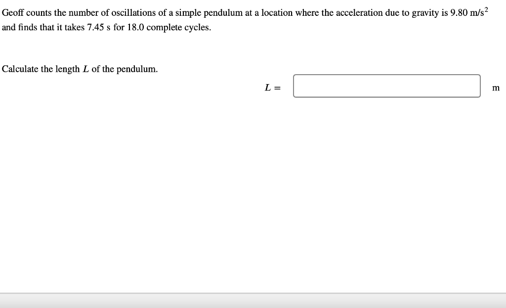 Solved Geoff counts the number of oscillations of a simple | Chegg.com