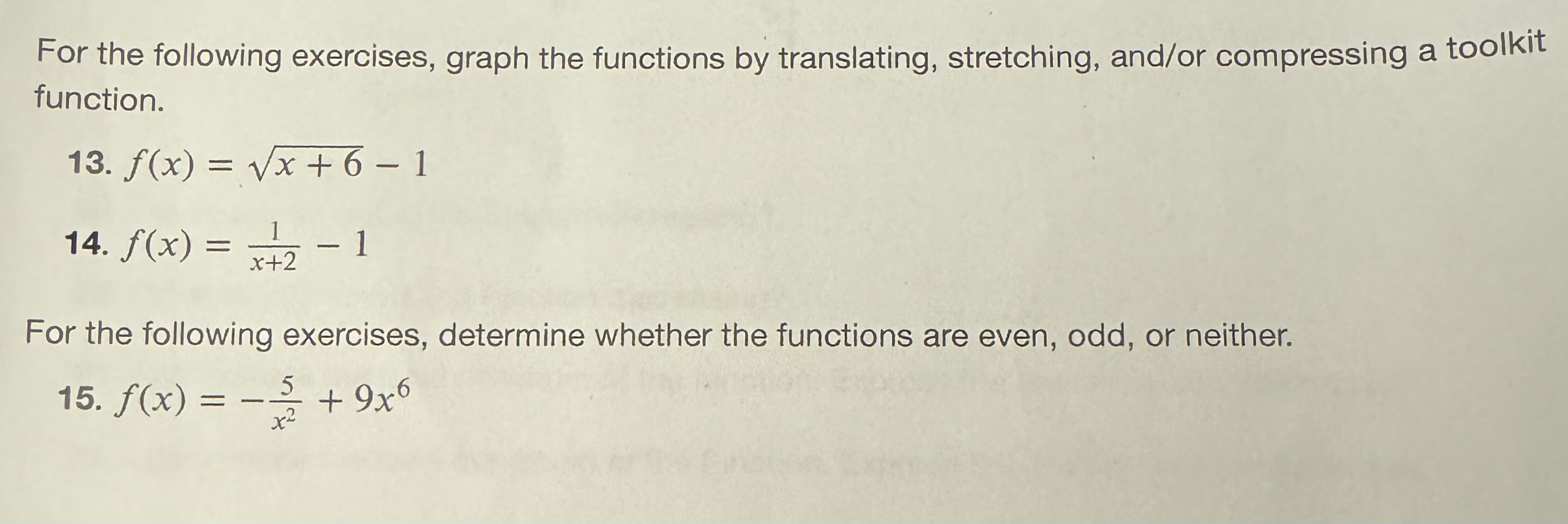 Solved For the following exercises, graph the functions by | Chegg.com
