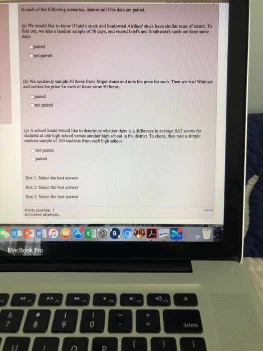 Solved In each of the following scenarios, determine if the | Chegg.com