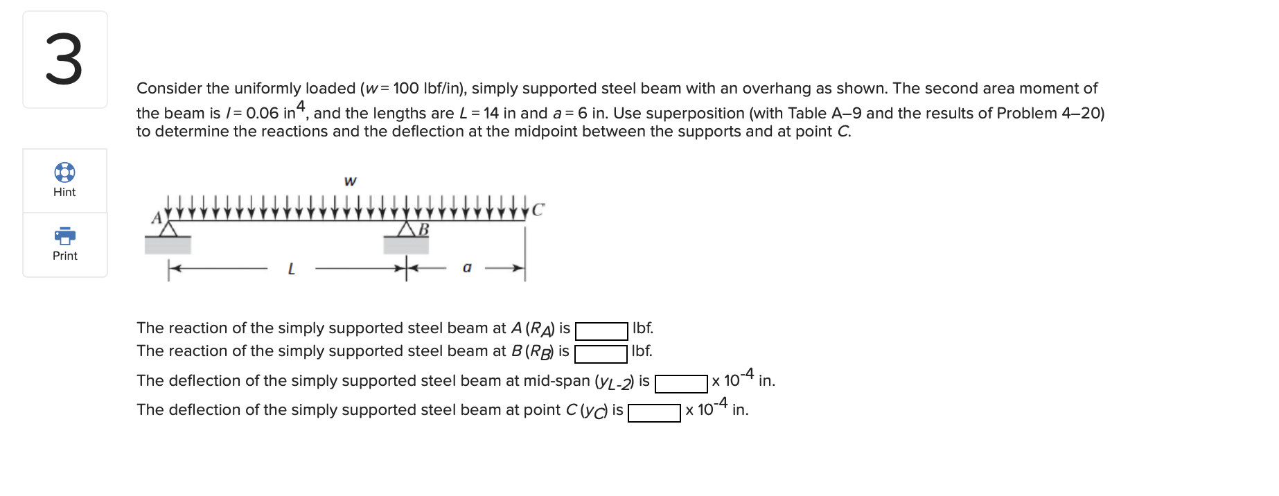 Solved A simply supported beam loaded by two forces is shown | Chegg.com