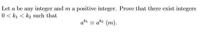 Solved Let a be any integer and m a positive integer. Prove | Chegg.com