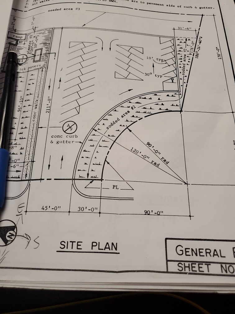 Solved find the area of the parking lot . Note, having | Chegg.com