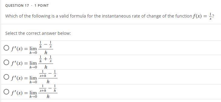 Solved Which of the following is a valid formula for the | Chegg.com