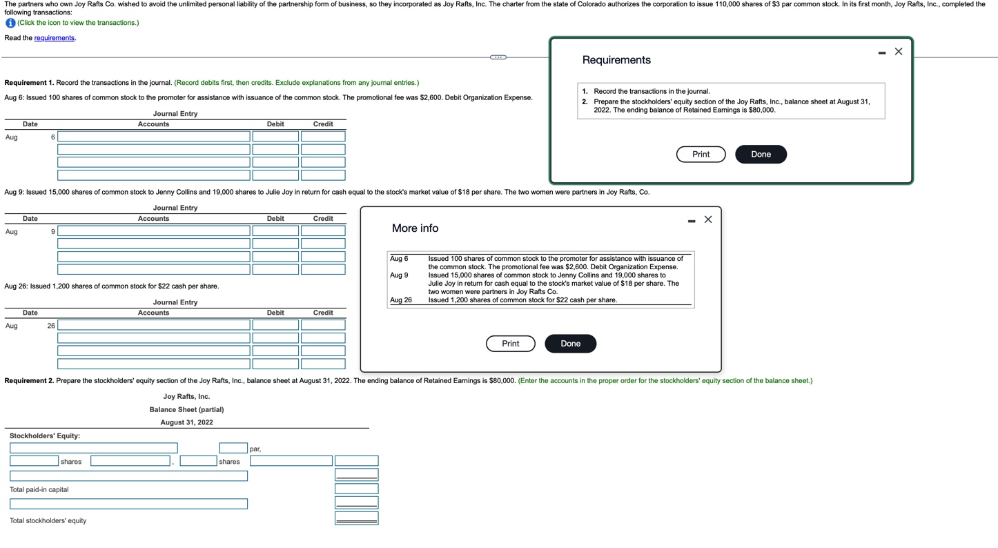 Solved Requirement 1. Record the transactions in the | Chegg.com