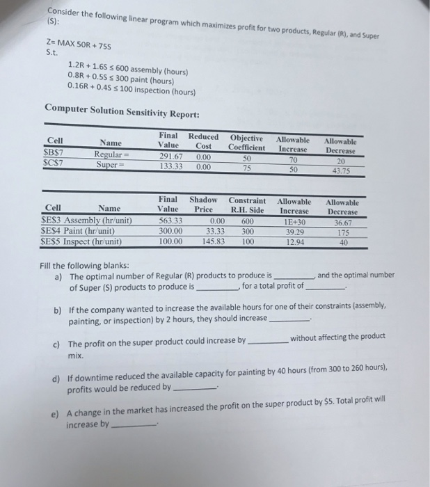 Solved Consider the following linear program which maximizes | Chegg.com