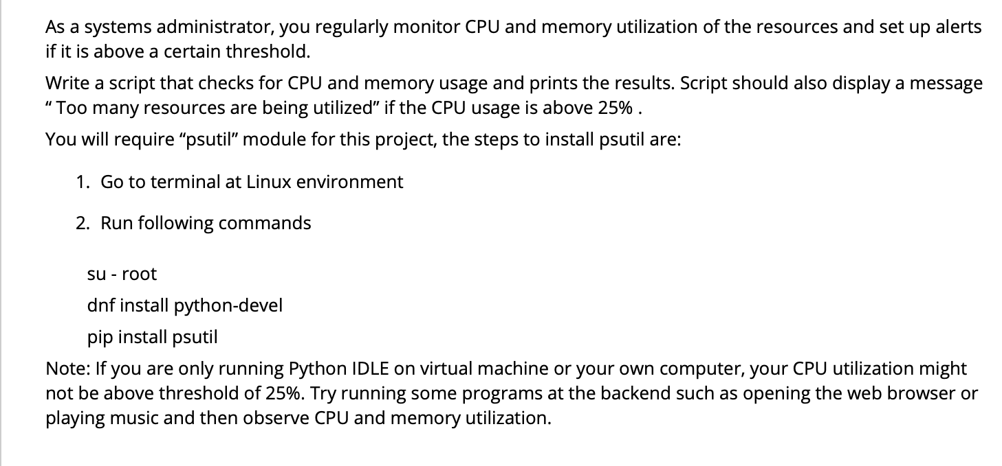 Solved As a systems administrator, you regularly monitor CPU | Chegg.com