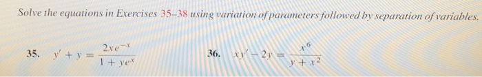 Solved Solve the equations in Exercises 35-38 using | Chegg.com