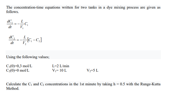 Solved The concentration-time equations written for two | Chegg.com
