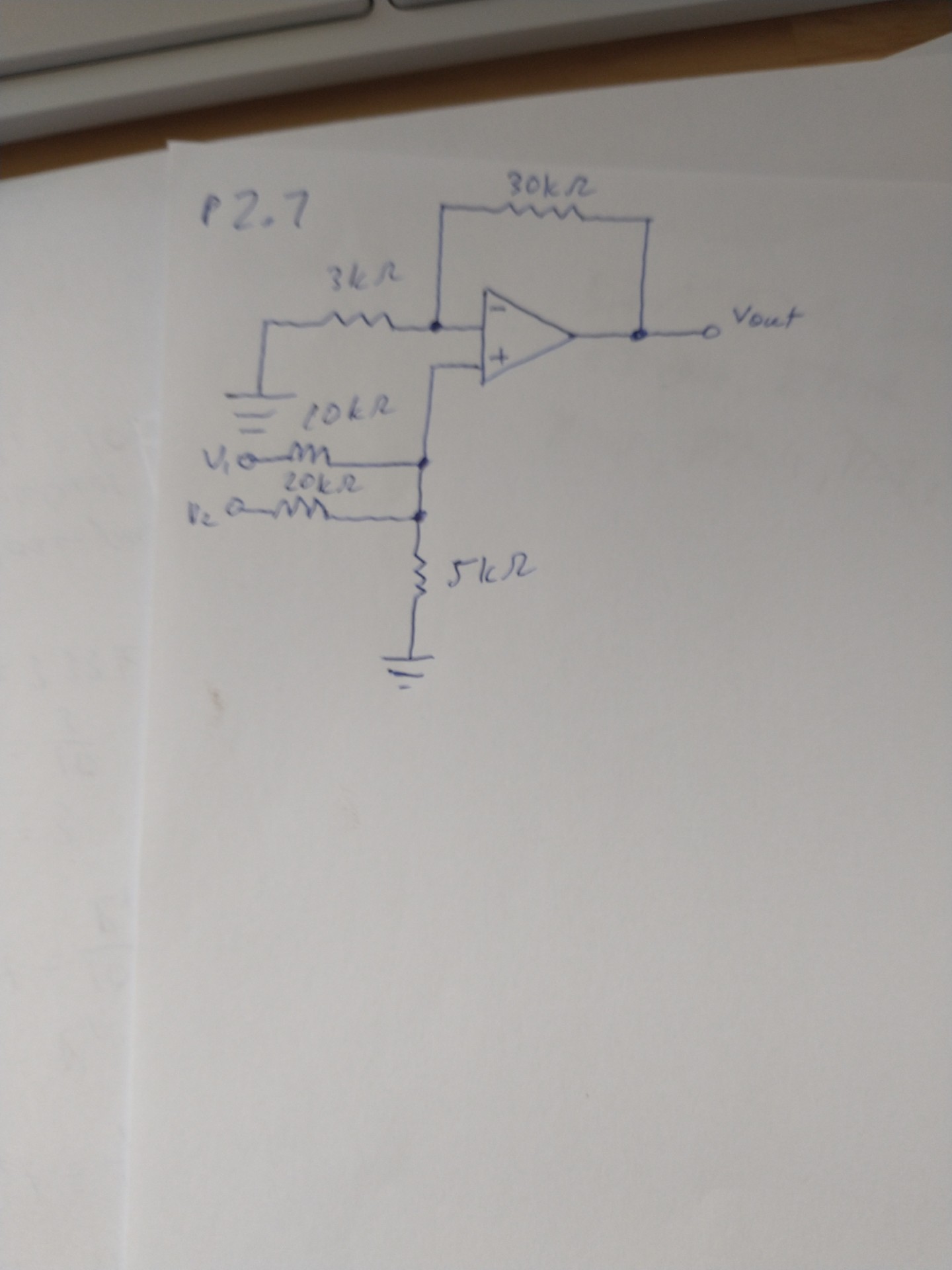 Solved problem P2.7 ﻿Find the output voltage Vout in terms | Chegg.com