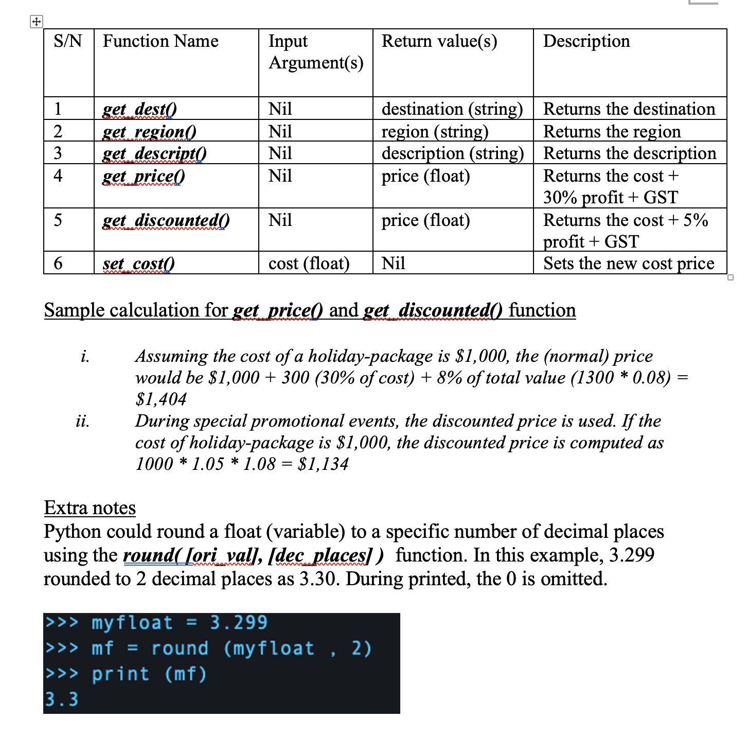 Solved Detailed Requirements PART I Create a Holiday class | Chegg.com
