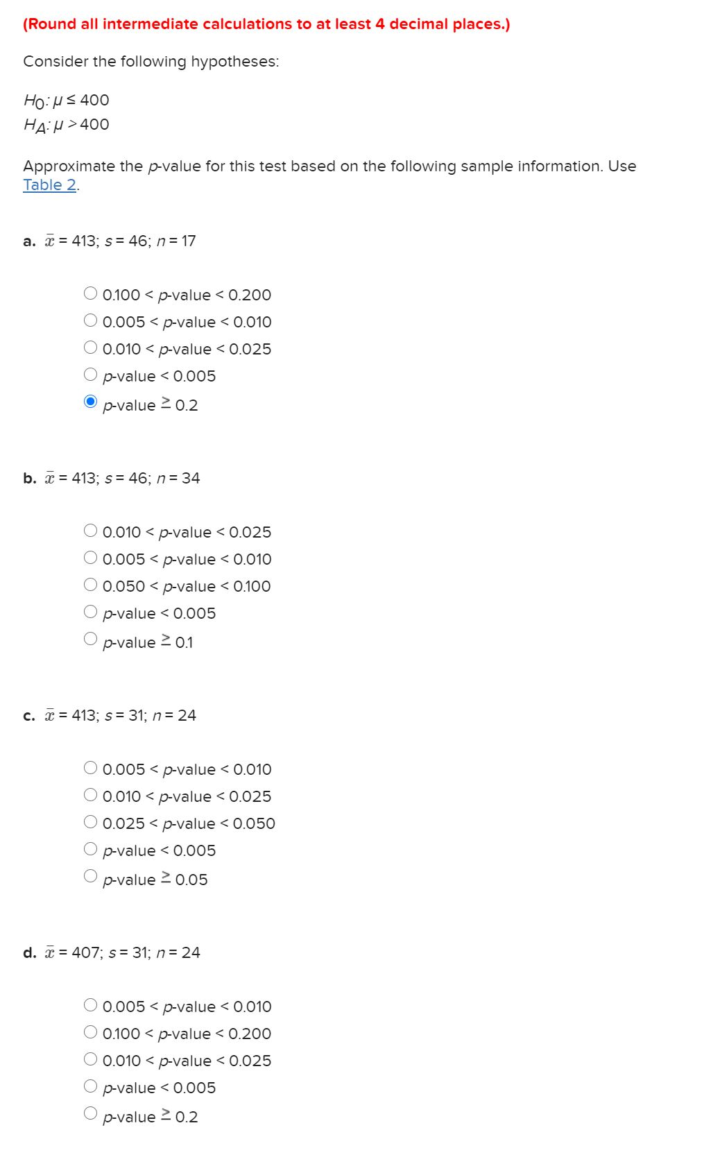 Solved (Round all intermediate calculations to at least 4 | Chegg.com