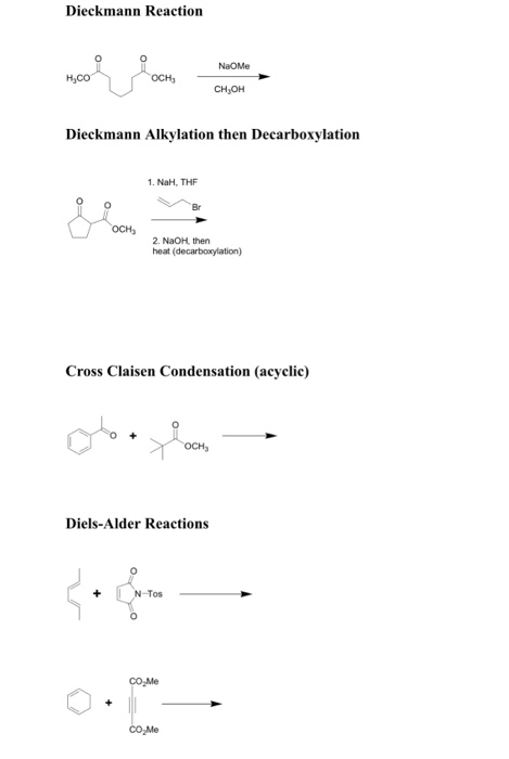 Solved Dieckmann Reaction 0 0 NaOMe н,с。 CH3OH Dieckmann | Chegg.com