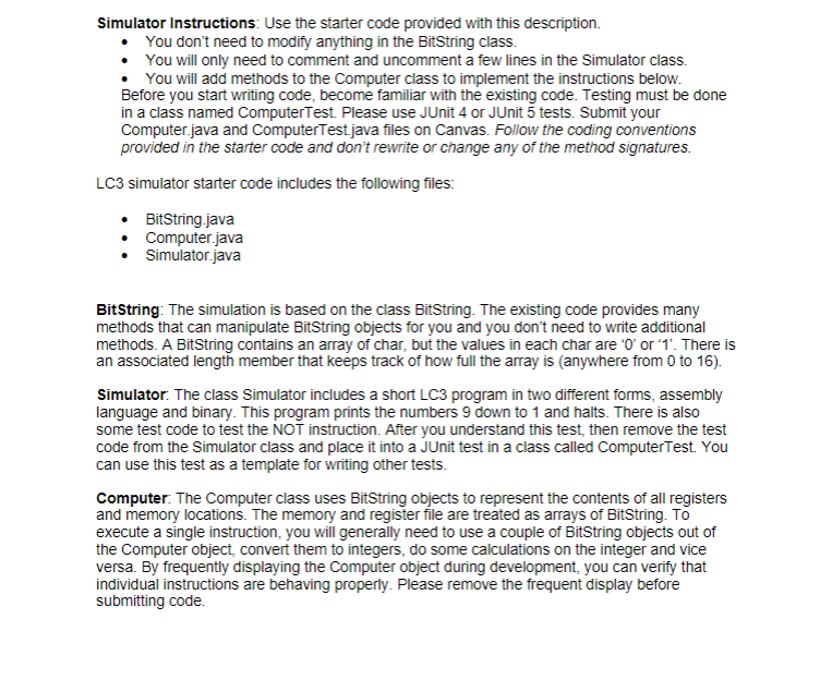 Solved Simulator Instructions: Use the starter code provided | Chegg.com