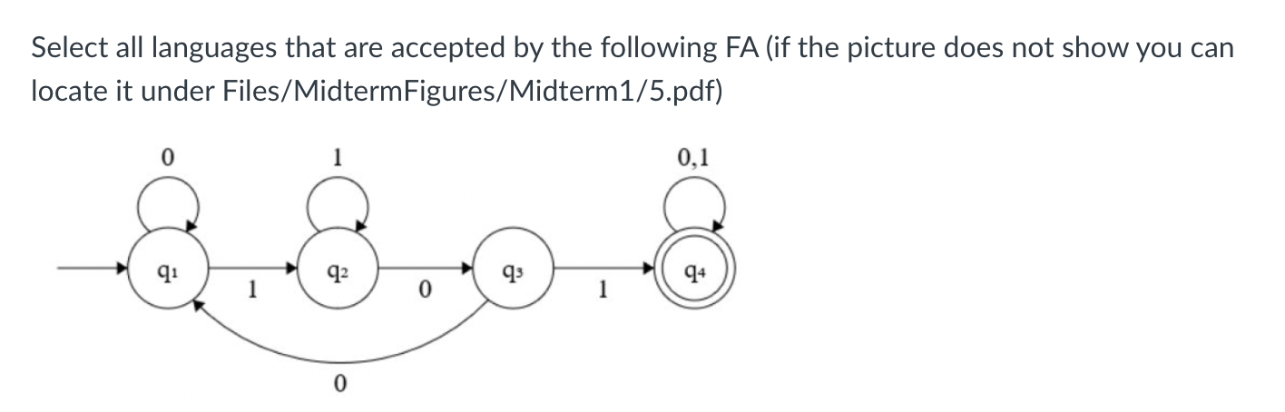 Solved Select all languages that are accepted by the | Chegg.com