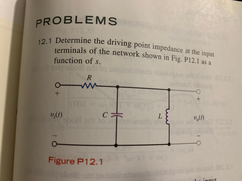 Solved 2.1 Determine the driving point impedance at the | Chegg.com