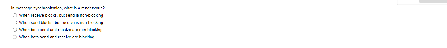 Solved In message synchronization, what is a rendezvous? | Chegg.com