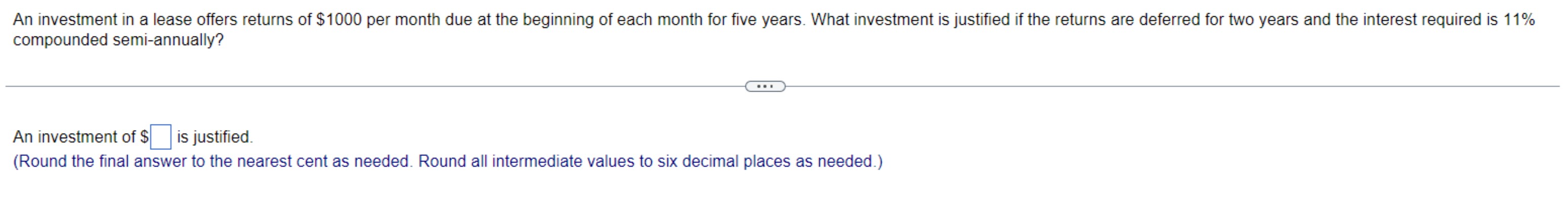 compounded semi-annually?An investment of $ is | Chegg.com