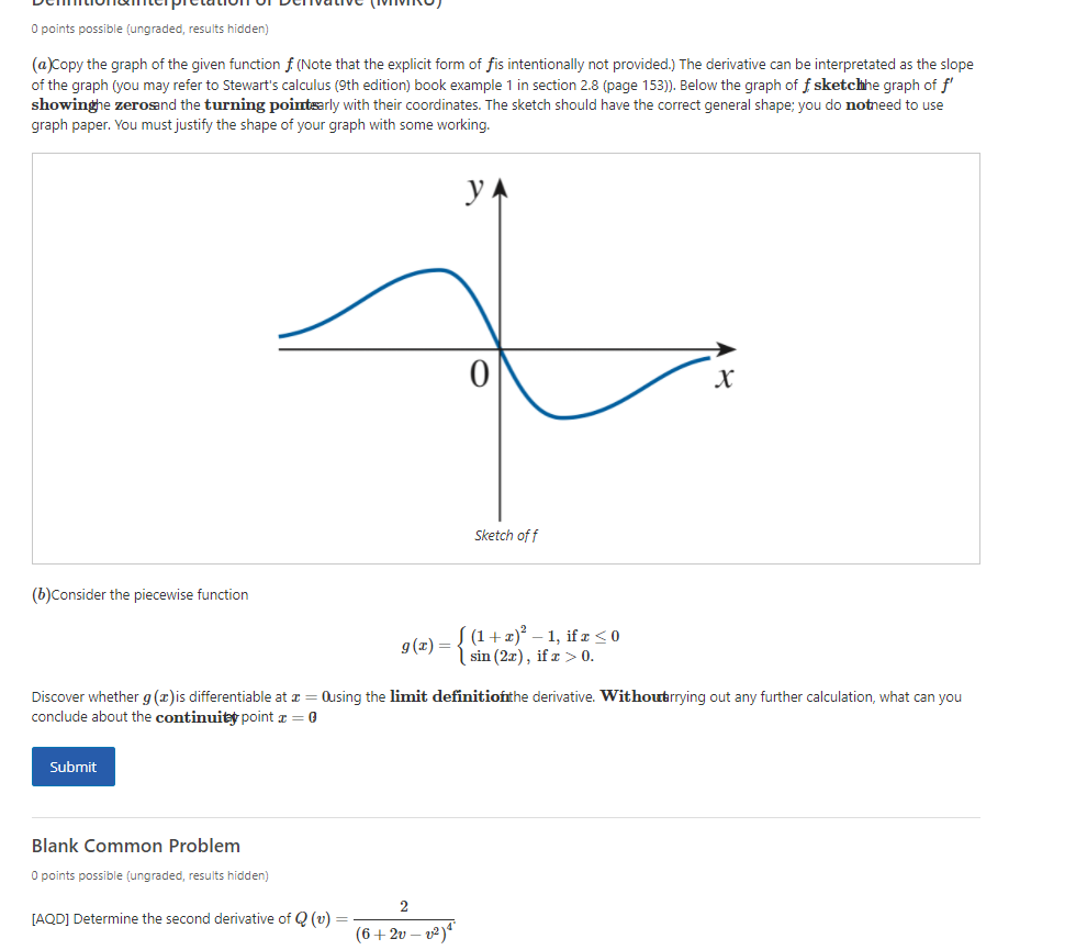 Solved O points possible (ungraded, results hidden) (a)Copy | Chegg.com