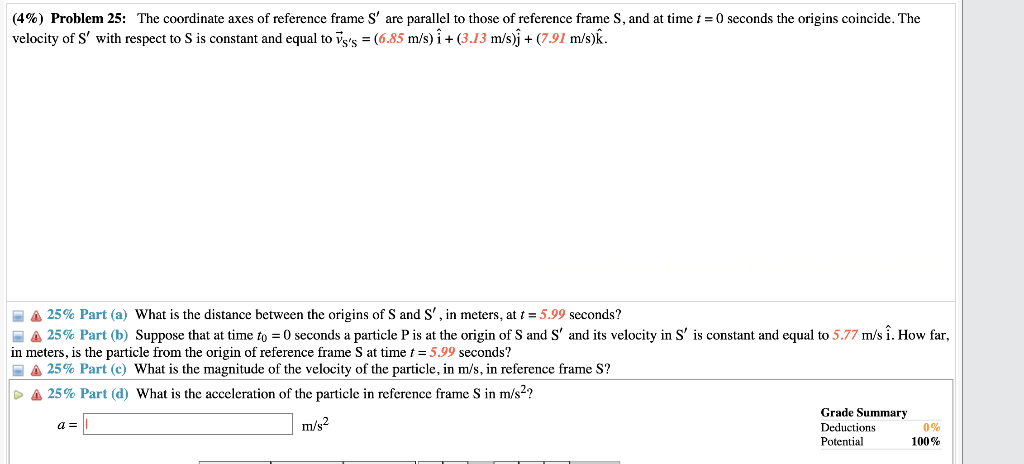 Solved (4%) Problem 25: The coordinate axes of reference | Chegg.com
