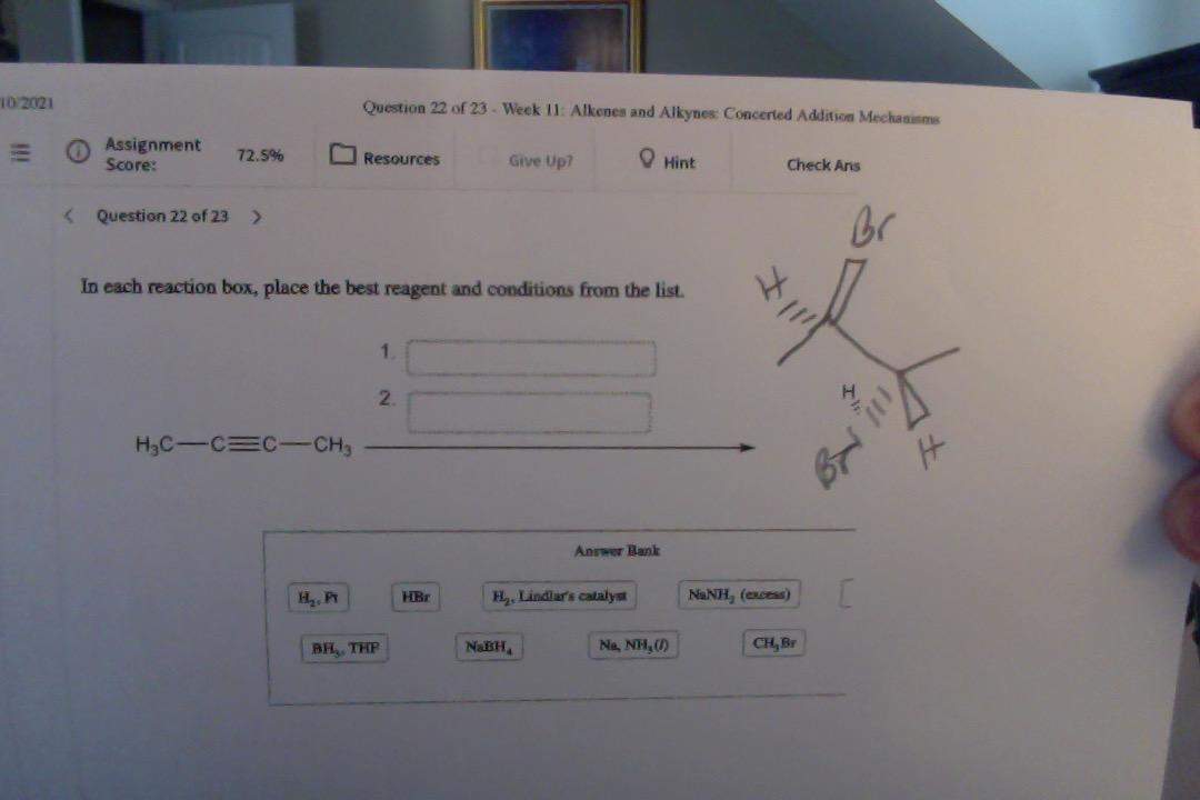 10 2021 Question 22 of 23 - Week 11. Alkenes and | Chegg.com