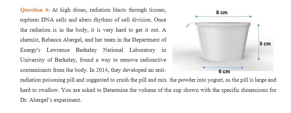 Solved Use integration to find the volume. Answer with | Chegg.com