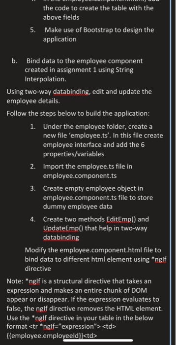 OS a. Create a new Employee List component which | Chegg.com