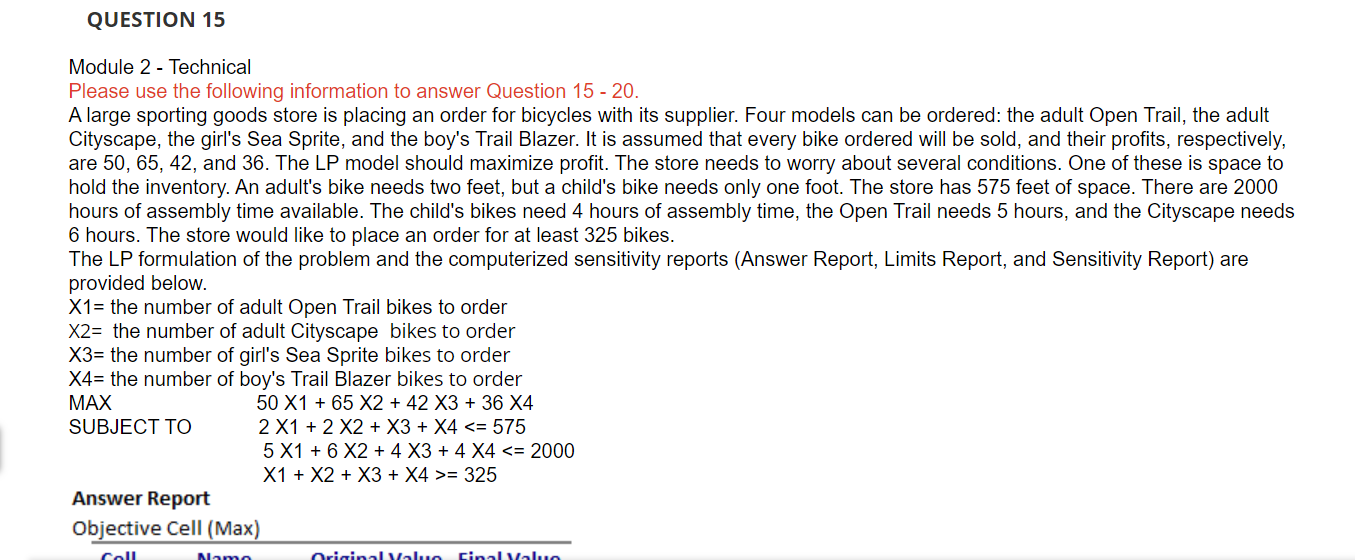 Solved Module 2 - Technical Please use the following | Chegg.com