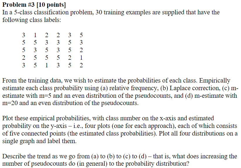 Problem #3 [10 points] In a 5-class classification | Chegg.com