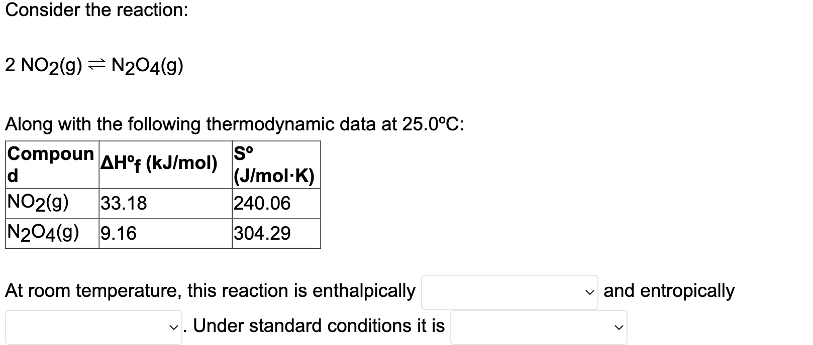 Solved Consider the reaction: 2NO2( g)⇌N2O4( g) Along with | Chegg.com