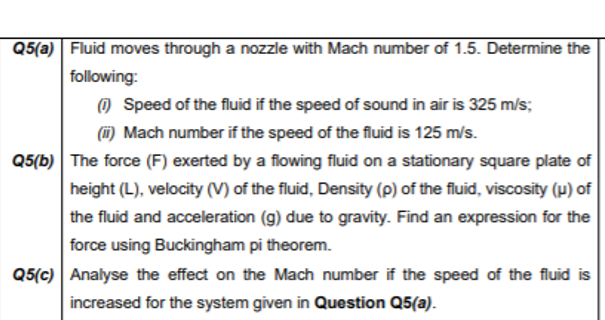 Solved Q5(a) Fluid moves through a nozzle with Mach number | Chegg.com