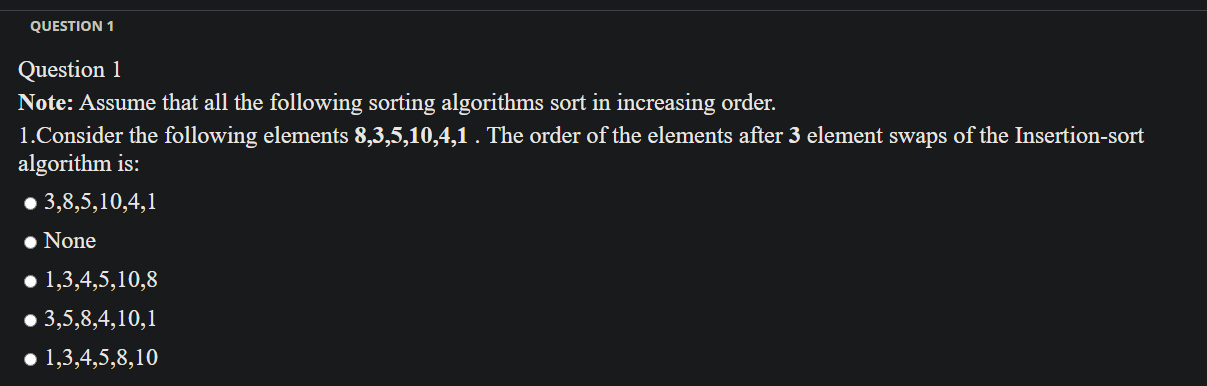 Solved QUESTION 1 Question 1 Note: Assume that all the | Chegg.com