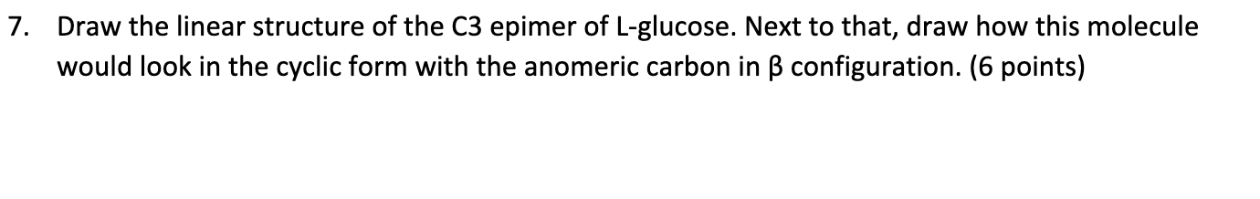 Solved Draw the linear structure of the C3 ﻿epimer of | Chegg.com