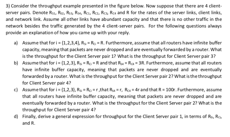 3) Consider the throughput example presented in the | Chegg.com