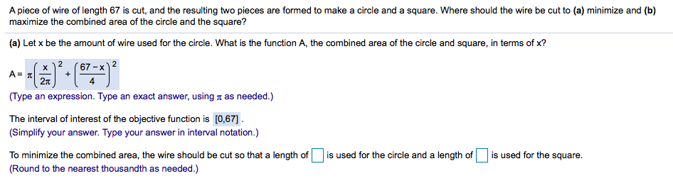 Solved maximize the combined area of the circle and the | Chegg.com