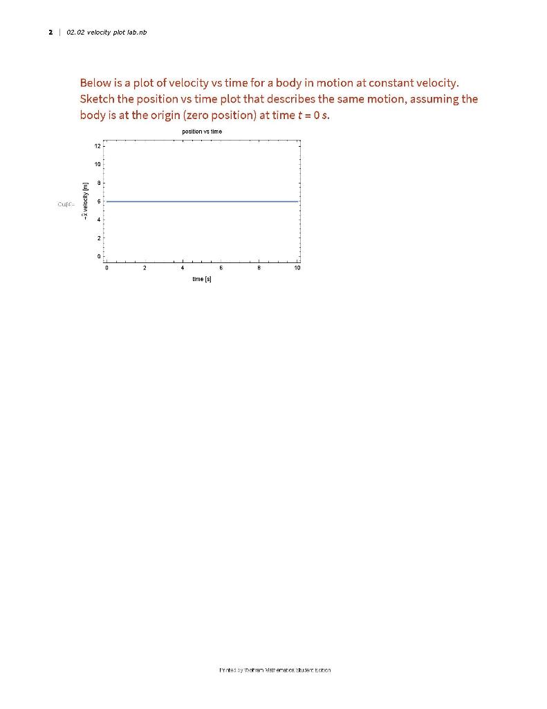Solved L02.02 velocity plot lab Both problems in this | Chegg.com