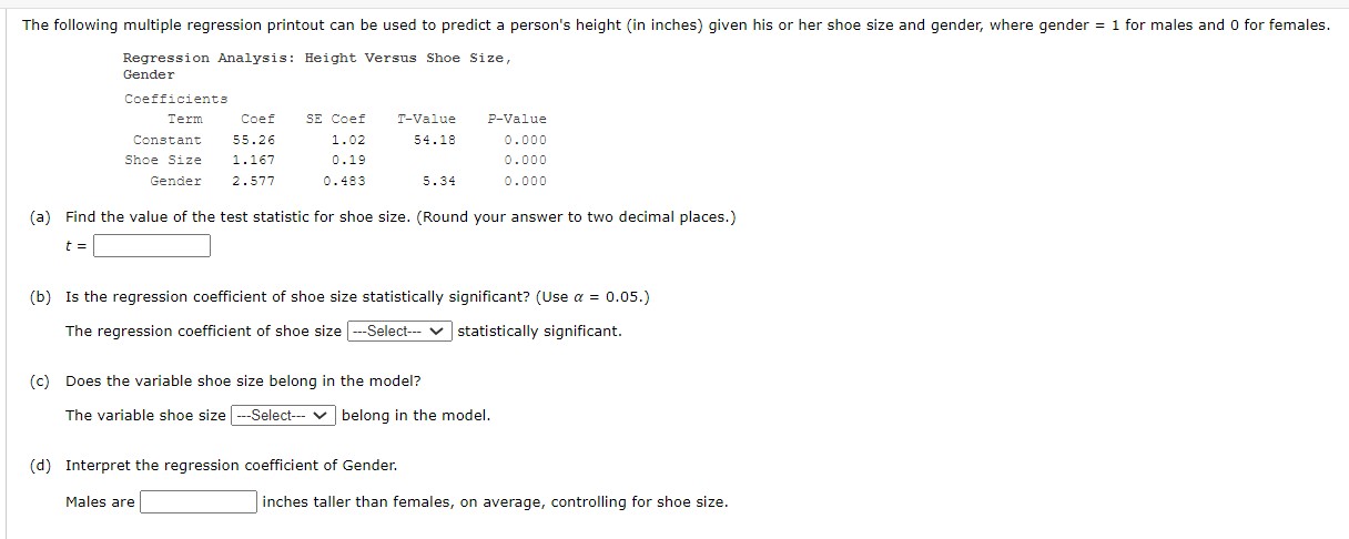 Solved The following multiple regression printout can be | Chegg.com Solved The following multiple regression printout can be | Chegg.com