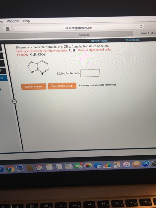 Solved Determine a molecular formula, e.g. CH_4, from the | Chegg.com