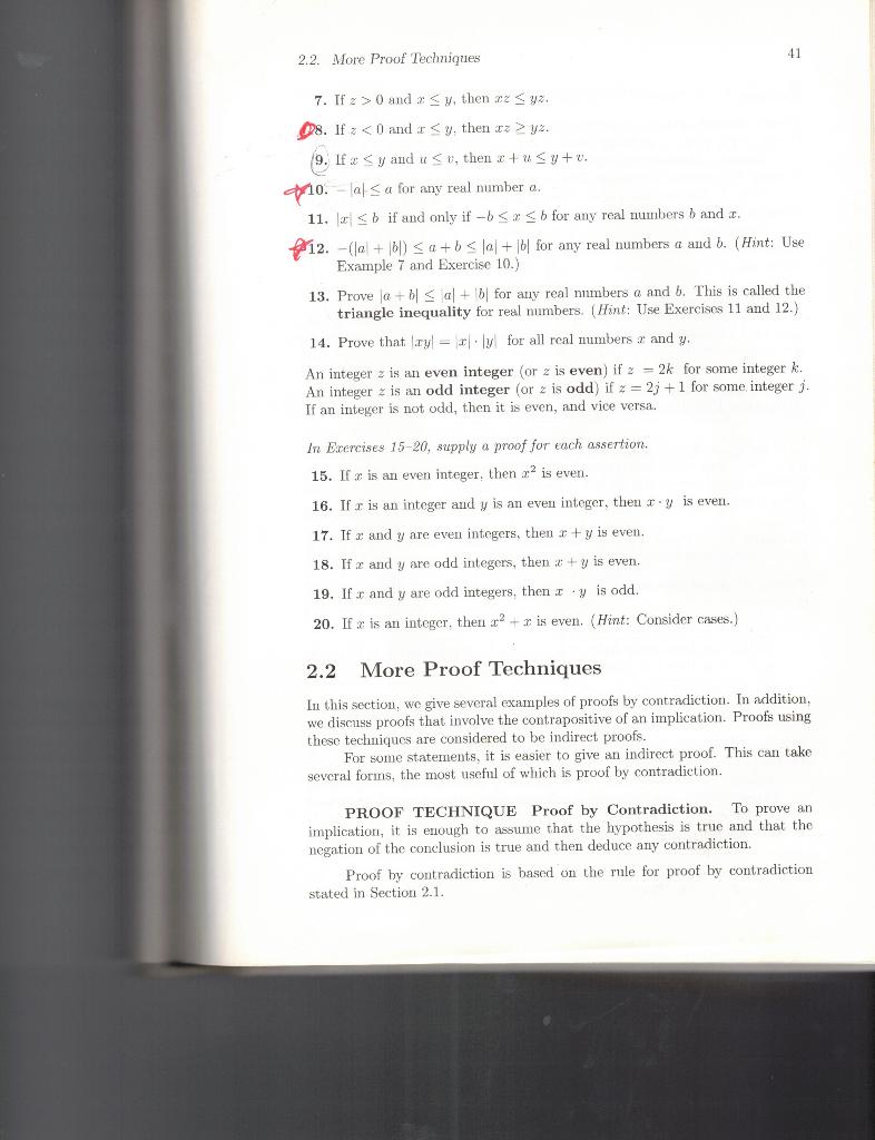 Solved 2.2. More Proof Techniques 41 7. If z>0 and x≤y, then | Chegg.com