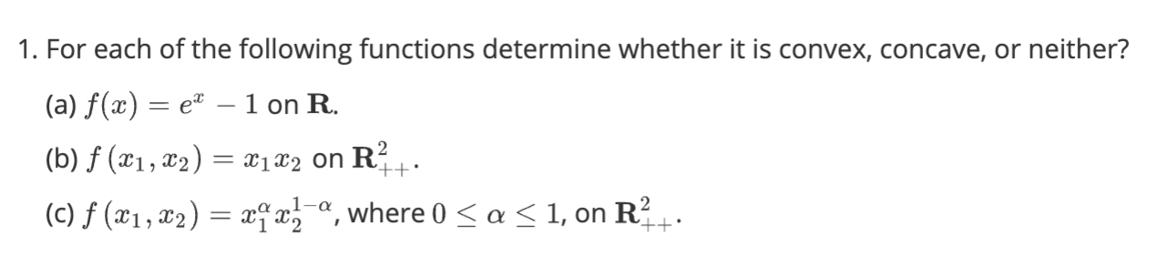 Solved 1. For each of the following functions determine | Chegg.com