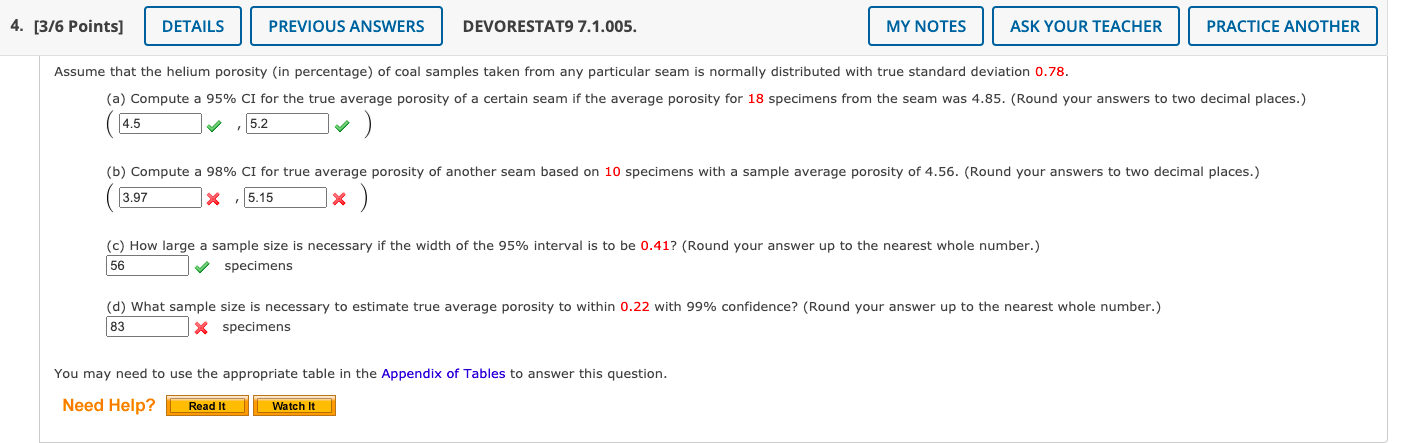 Solved 4. [3/6 Points) DETAILS PREVIOUS ANSWERS DEVORESTAT9 | Chegg.com