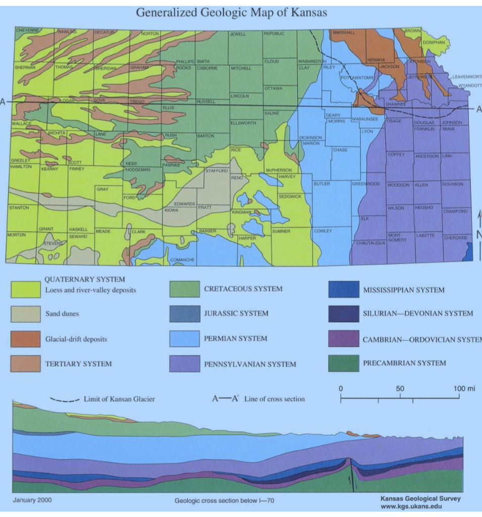 Solved: Using The Geologic Map Of Kansas Provided In The L... | Chegg.com