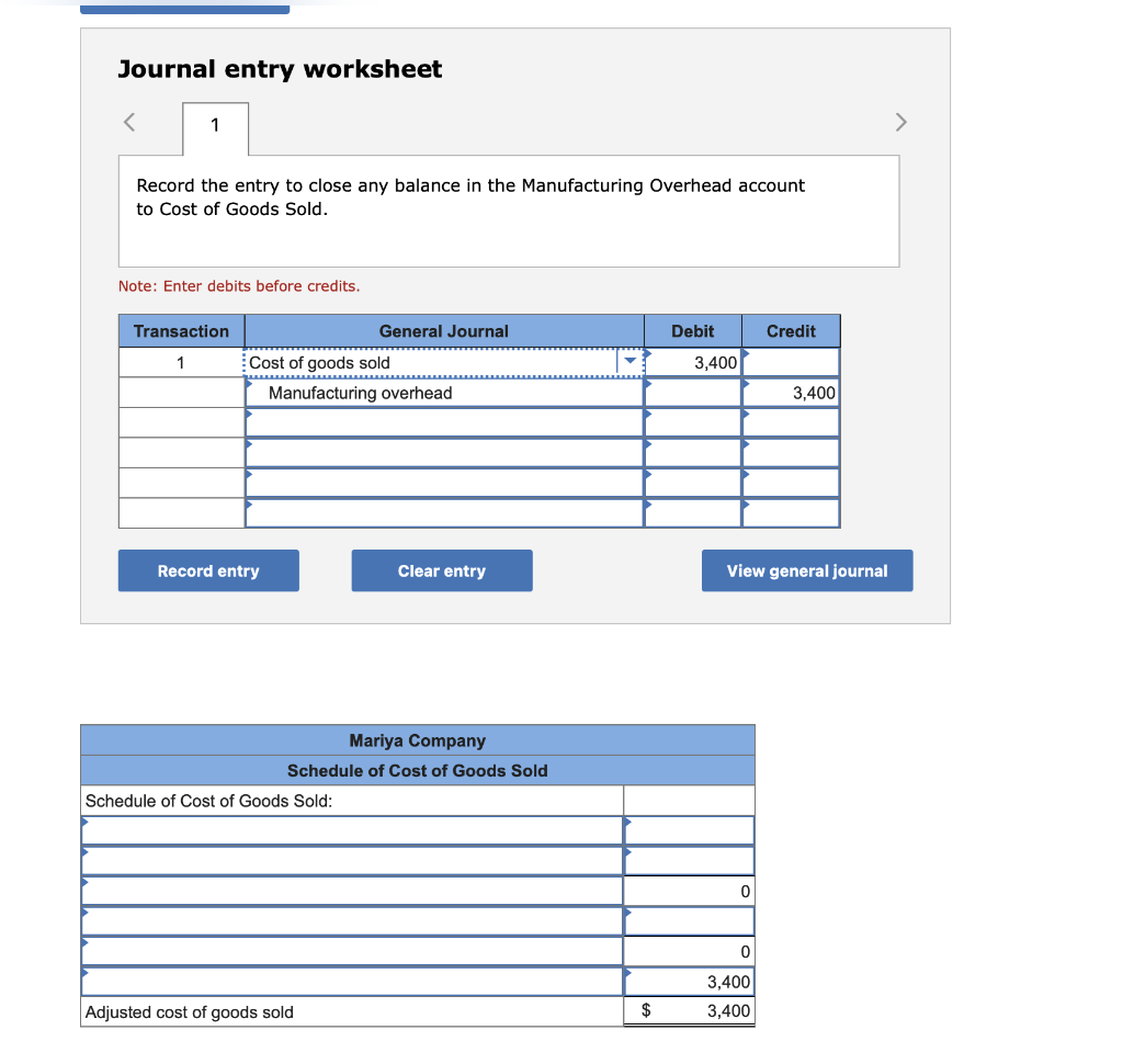 Solved Journal entry worksheet Record the entry to close any | Chegg.com