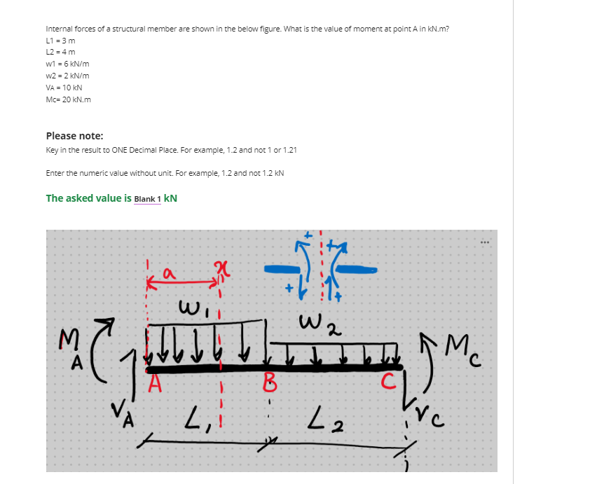 Solved Internal forces of a structural member are shown in | Chegg.com