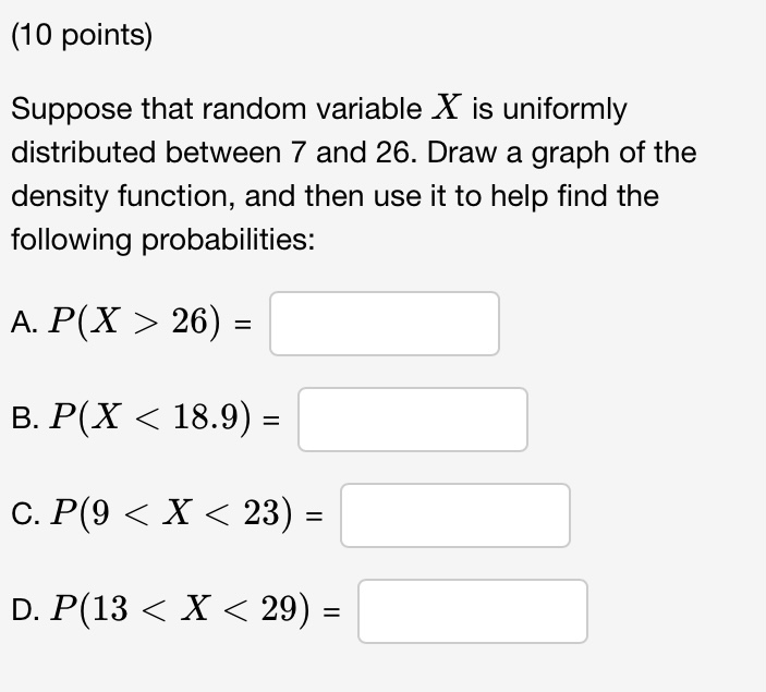 Solved Suppose that random variable X is uniformly | Chegg.com