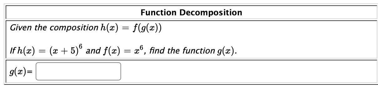 Solved Function Decomposition Given the composition | Chegg.com