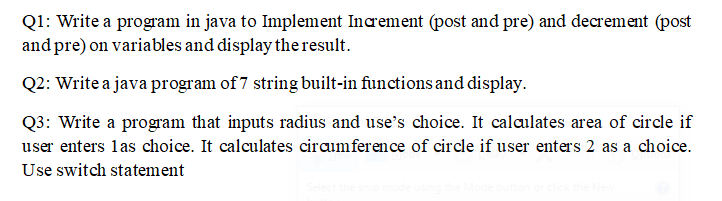 Solved NOTE: Please solve these program in java OOP language | Chegg.com