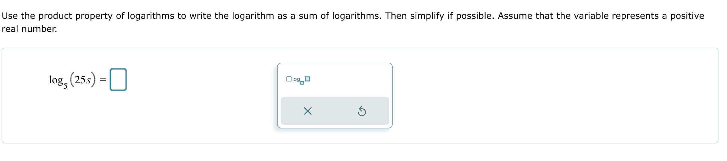 Solved Use the product property of logarithms to write the | Chegg.com