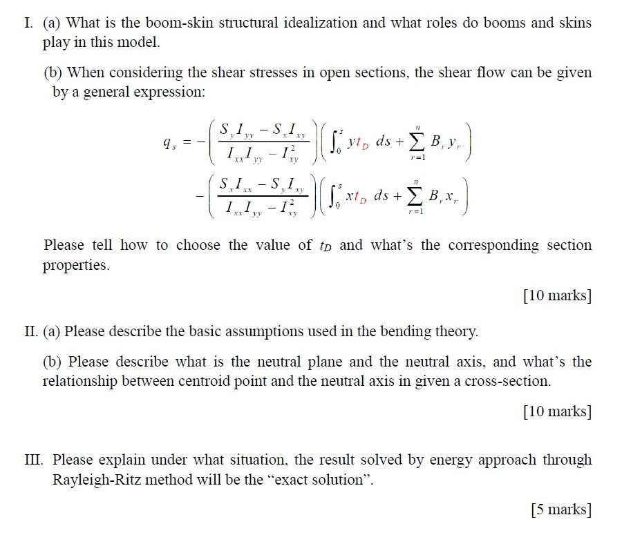 (a) What is the boom skin structural idealization and | Chegg.com