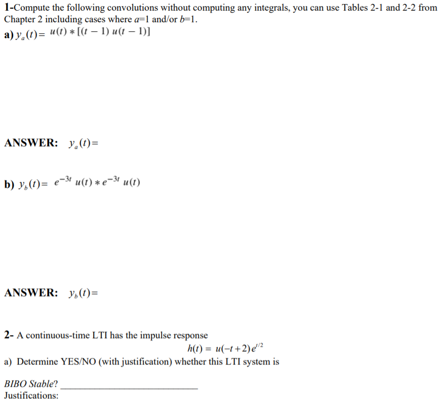 Solved 1-Compute the following convolutions without | Chegg.com